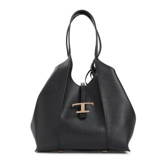 Tod's Grained Leather Tote - - Bags - Damen - Schwarzk - ONE SIZE