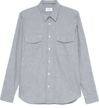 Tintoria Mattei Hemd mit Hahnentrittmuster - Blau