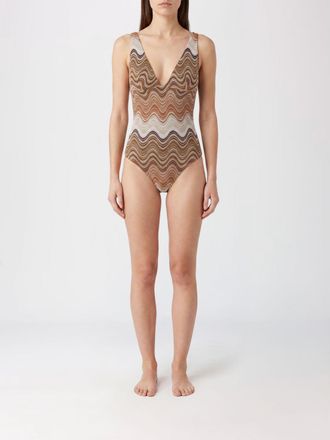 MC2 Saint Barth Maillot de bain une pi&egrave;ce en lurex &agrave; imprim&eacute; vagues et col V