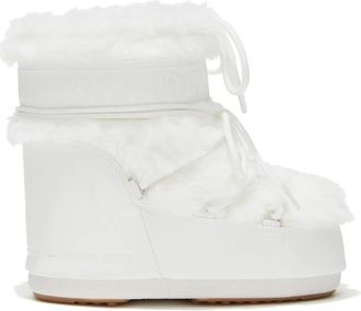 Moon Boot Femme, Chaussures, Blanc, Taille: 39 EU Bottes Icon Low en fausse fourrure