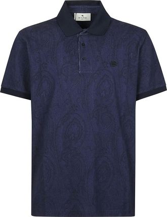 Etro Homme, Tops, Bleu, Taille: XL Polo Roma Manches Courtes