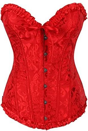 Generic Corset gothique pour homme - Ceinture de coupe - Brûleur de taille, Rouge, 3XL