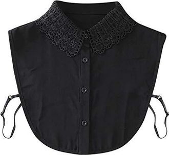 Generic Dickey Collier en dentelle d&eacute;tachable pour femme Col haut, Noir, Taille unique
