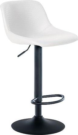 Clp Tabouret de Bar Loft I Chaise de Bar avec Dossier I Chaise pivotante à 360° réglable en Hauteur I pour la Cuisine et Le comptoir, Couleur:Blanc, Matér