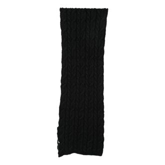 Arte Wollschal mit Zopfmuster - - Accessories - Herren - Schwarzk - ONE SIZE