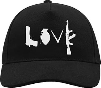 Generic Banksy Street Art Revolution Love Guns Casquette Unisexe Confortable de Camionneur de Baseball en Coton bross&eacute; avec Boucle Noir