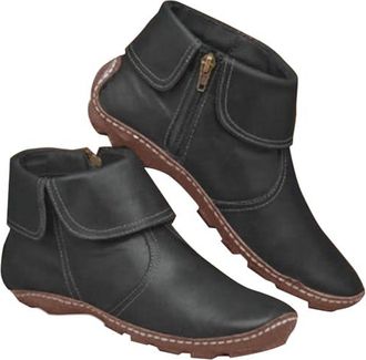 Generic Bottines pour femme - &Agrave; talon bas - Imperm&eacute;ables - Antid&eacute;rapantes - Coupe large - Fermeture &eacute;clair lat&eacute;rale - Bout pointu unique - Pour le travail au 
