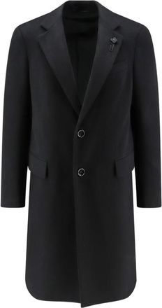 Lardini Kaschmir-Mantel mit Einreiher - - Coats - Herren - Schwarzk - 2XL