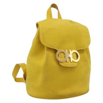 Ferragamo Pre-owned Sac &agrave; dos en daim - Femme - Pre-owned - Jaune - Taille: ONE Size