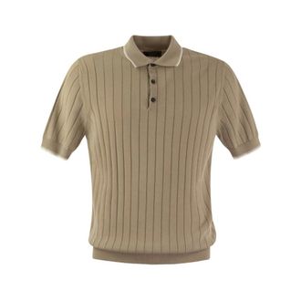PESERICO Homme, Tops, Beige, Taille: 4XL Polo en Pur Fil de Cr&ecirc;pe de Coton