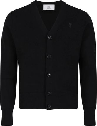 Ami Homme, Pulls, Noir, Taille: 2XL Wool Cardigan