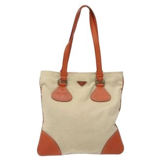 Prada Pre-owned Canvas Tote Bag - - Pre-owned - Damen - Beige - ONE SIZE