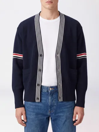 Thom Browne V-Ausschnitt-Cardigan aus Baumwolle mit charakteristischem 4-Bar-Streifendetail