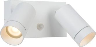 Lucide Lucide TAYLOR - Wandstrahler / Wandleuchte Innen/Außen - 2xGU10 - IP54 - Bewegungssensor - Weiß