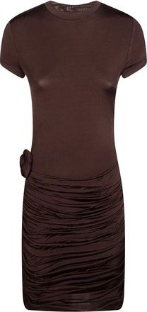 Rotate Rotate Birger Christensen, Femme, Robes, Brun, Taille: 36 FR Draped Mini Dress