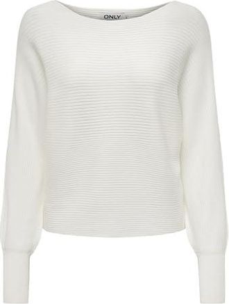 Only ONLADALINE L/S Short PULLO KNT Noos Pull-Over, Snow White, XS Femme