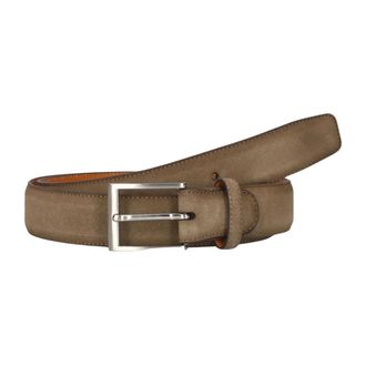 Magnanni Brauner Wildlederg&uuml;rtel mit Metallschnalle - - Accessories - Herren - Braun - 115 CM