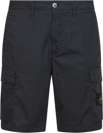 Stone Island Homme, Shorts, Bleu, Taille: W34 Shorts &agrave; badge Compass