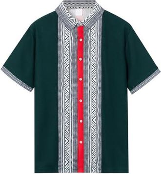 Generic Chemise Hawaienne Homme Chemises &agrave; Manches Courtes Bouton d&eacute;contract&eacute;es Fleurs Imprim&eacute;e d&eacute;t&eacute; en Lin de Plage Chemise Hommes