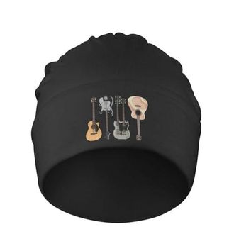 Generic Homme Femme Bonnet dhiver Guitariste Dr&ocirc;le Instrument De Musique Guitares Bonnet &Agrave; Revers Doux Hiver Chapeaux Classique Bonnets De Ski pour Ski Cyclis