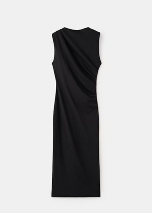 Mango Robe longue drap&eacute;e noir - Femme - XXS - MANGO