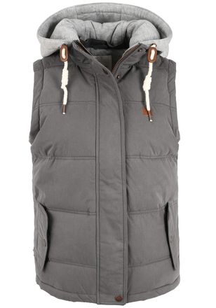 Oxmo Lewonda Damen Weste Steppweste Outdoor Weste, Größe:XS, Farbe:DARK GREY (792890)