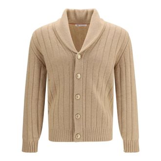 Brunello Cucinelli Rippstrick-Kaschmir-Strickjacke - - Knitwear - Herren - Braun - M