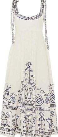 Alemais Femme, Robes, Blanc, Taille: 38 FR Robe Midi &agrave; Dos Fronc&eacute;