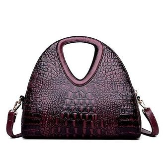 Generic Sac &agrave; main et sac &agrave; main de style r&eacute;tro pour femme avec poign&eacute;e sur le dessus - Sac &agrave; bandouli&egrave;re tendance - Grand sac fourre-tout pour femme, violet,