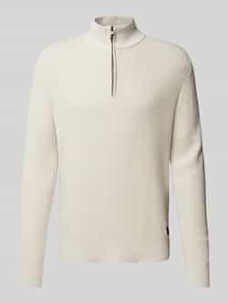 s.Oliver Red Label Regular Fit Troyer aus reiner Baumwolle mit Rippmuster