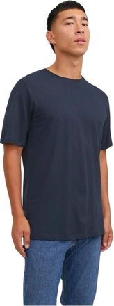 Jack & Jones Organisches Baumwoll-Basic-T-Shirt - - Tops - Herren - Blau - L