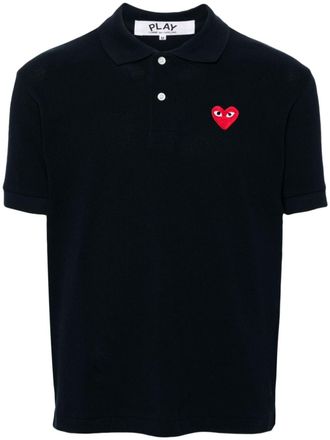Comme Des Garçons polo à patch coeur - Bleu
