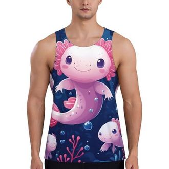 Generic D&eacute;bardeur respirant &agrave; s&eacute;chage rapide sans manches pour homme pour entra&icirc;nement &agrave; la plage S &agrave; 4XL, Cute Axolotl 13, 4XL