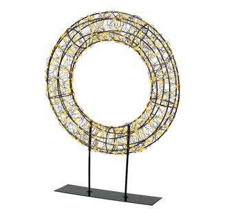 Lumineo Lichtkranz Beleuchtet St&auml;nder Weihnachten Metall Lichterkranz Stecker Timer Outdoor