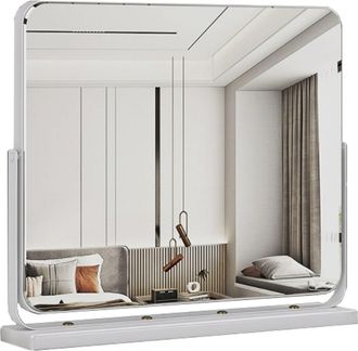 Generic Spiegel Kosmetikspiegel Tischspiegel Tiefer Rahmen f&uuml;r Schlafzimmer Wohnzimmer(White)
