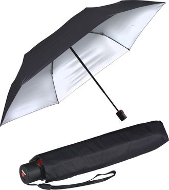 Knirps Taschenschirm U.200 Ultra Light Duomatic mit UV- und Hitzeschutz - Silver Heatshield - night