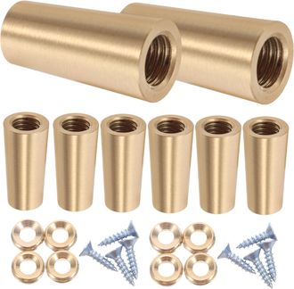 Amosfun 8stücke Möbelbeine Aus Messing Für Holztabletts Schmuckkästchen Und Schneidebretter Inklusive Schrauben Und Unterlegscheiben Zur Stabilisierung Und Au