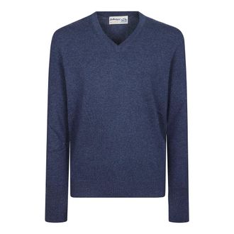 Ballantyne Homme, Pulls, Bleu, Taille: M Pull Classique Col V