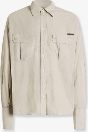 Dolce & Gabbana Cotton shirt with leather logo patch - DOLCE & GABBANA - gender_Man