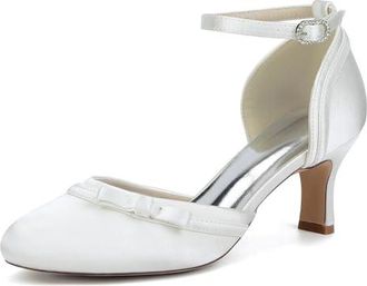 Generic Chaussure Mariage,Femme Talons Bas Escarpins,Satin Chaussure De Mariée Chaussures À Talons Femme Été Chaussures Femme Chaussure A Talon Soiree 6.5Cm,I