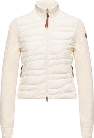 Moncler Moncler Cotton Blend Padded Zip-up Cardigan, Women, White, Size: Xs