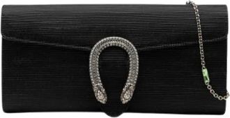 Gucci Sac bandouli&egrave;re en satin Pre-owned - Femme - Pre-owned - Noir - Taille: ONE Size