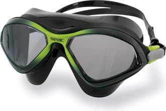 Seac Diablo, Anti-Beschlag-Silikon-Schwimmbrille für Pool und offenes Wasser, Unisex für Erwachsene, Schwarz/Limette LF, Standard