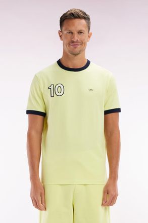 Eden Park T-shirt En Coton Jaune Broderie 10 Coupe D&eacute;contract&eacute;e
