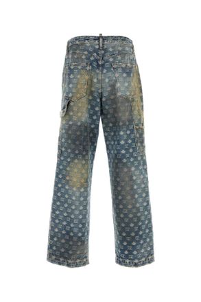 Dsquared2 Logo-Jacquard Denim Jeans - Navy