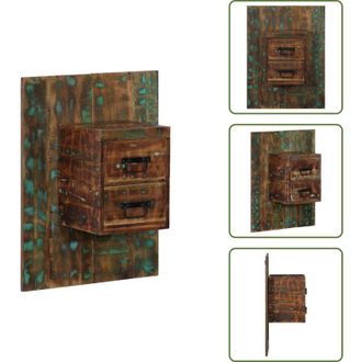 vidaXL The Living Store Nachttisch Mehrfarbig 60x32x80 cm Altholz Massiv - Altholz Nachttisch