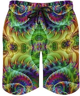 Yaxinduobao Maillot de bain psych&eacute;d&eacute;lique pour homme avec doublure en maille, Couleur 1, 3XL