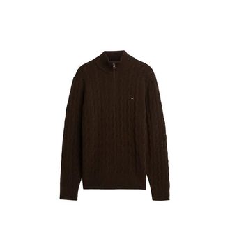 Tommy Hilfiger Pull col zipp&eacute; en laine m&eacute;lang&eacute;e