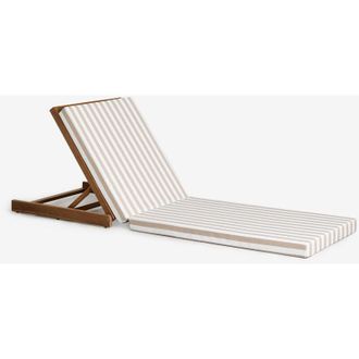 Sklum Sklum - Lot de 2 chaises longues inclinables en bois dacacia Idaira Blanc Gardenia - Beige Amande