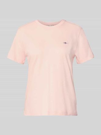 GANT T-Shirt mit Label-Stitching und Rundhalsausschnitt